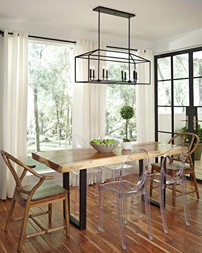 Sea Gull Lighting 6615008-839 Perryton Eight Light Island Pendant Hanging Modern Light Fixture, Blacksmith Finish