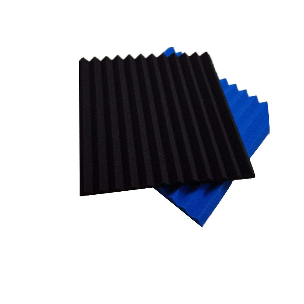 Soundproof Foam Panels Square – Professional 12x12x1 Inch Acoustic Tiles | Wall Noise Canceling Dampening Absorbing Barrier Padding Pads | Studio Ceiling Bedroom, Flameproof Non-Stick (96 Pack Black)
