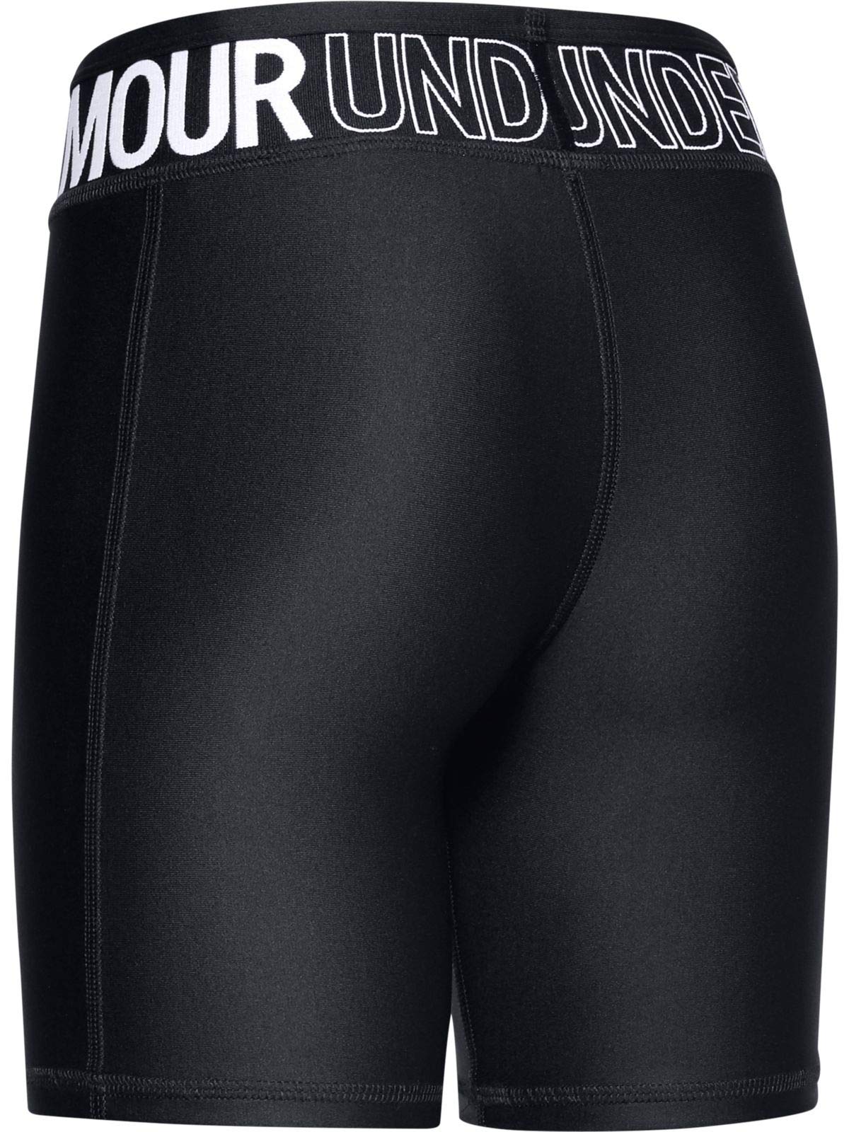 Under Armour Heatgear Armour Bike Shorts, Black (001)/White, Youth Large