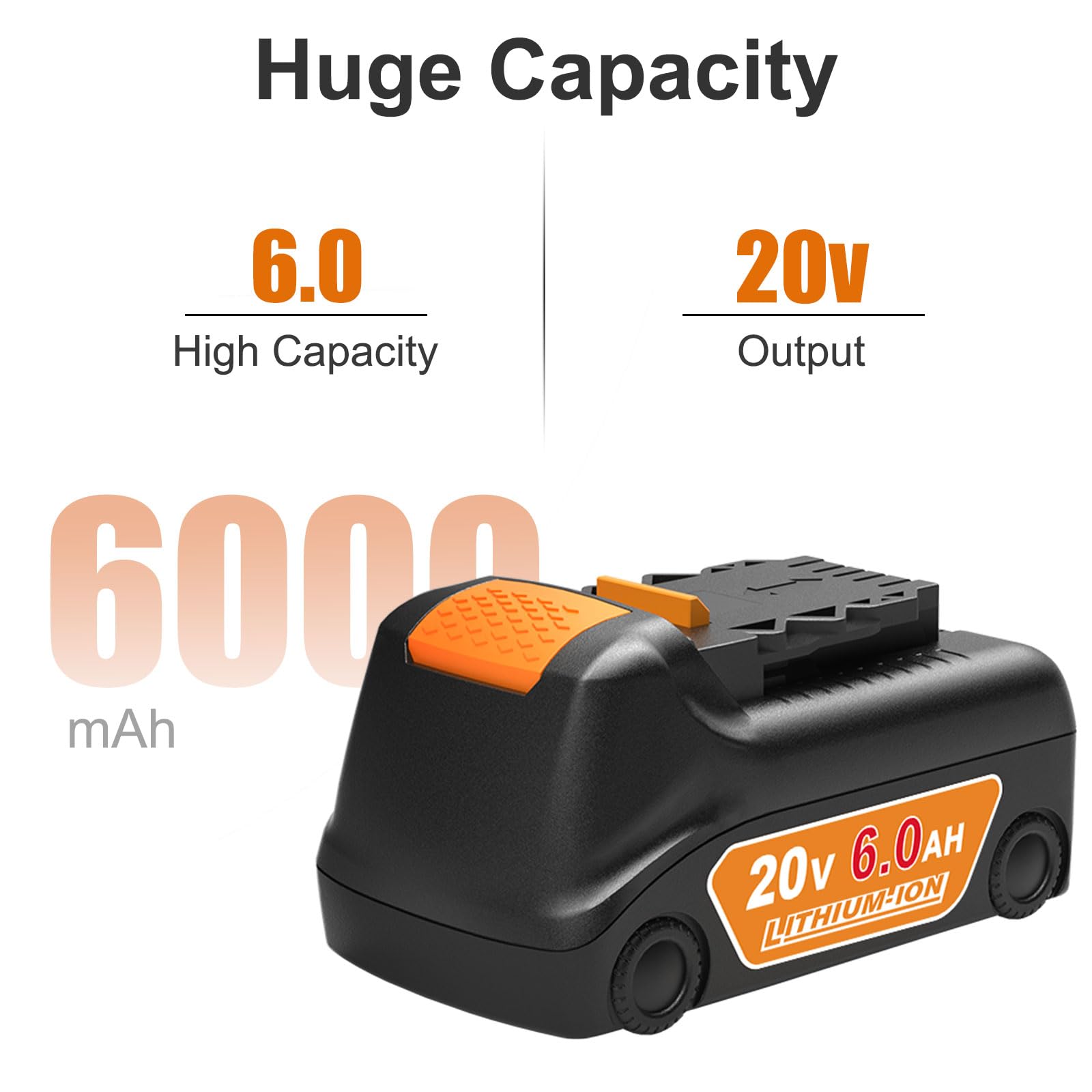 Upgraded 20V 6.0Ah Battery Replacement for Dewalt 20v Battery 2Pack Compatible with Dewalt 20v DCD/DCF/DCG Series Power Tools Gold