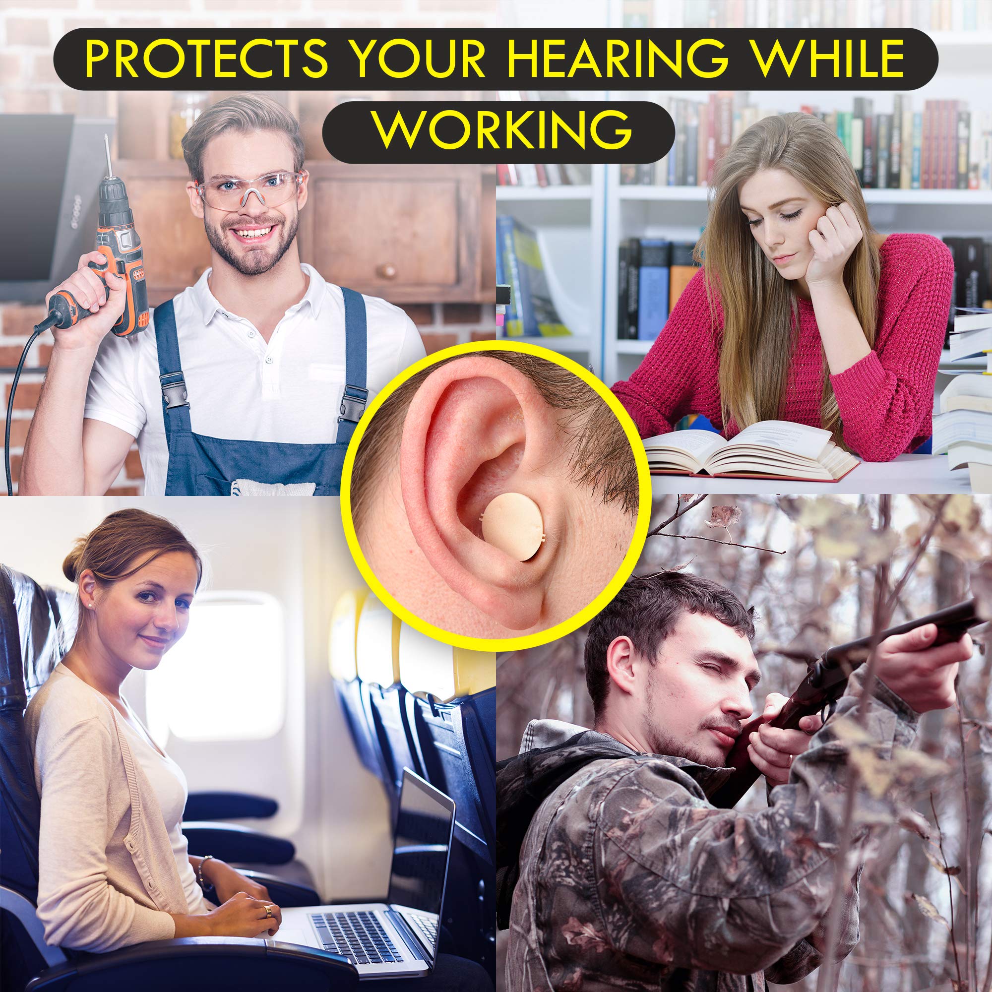 Ultra Soft Foam Earplugs 65 Pair - 32dB Highest NRR, Comfortable Low Pressure Foam Ear Plugs for Sleeping Noise Cancelling Snoring Travel Studying