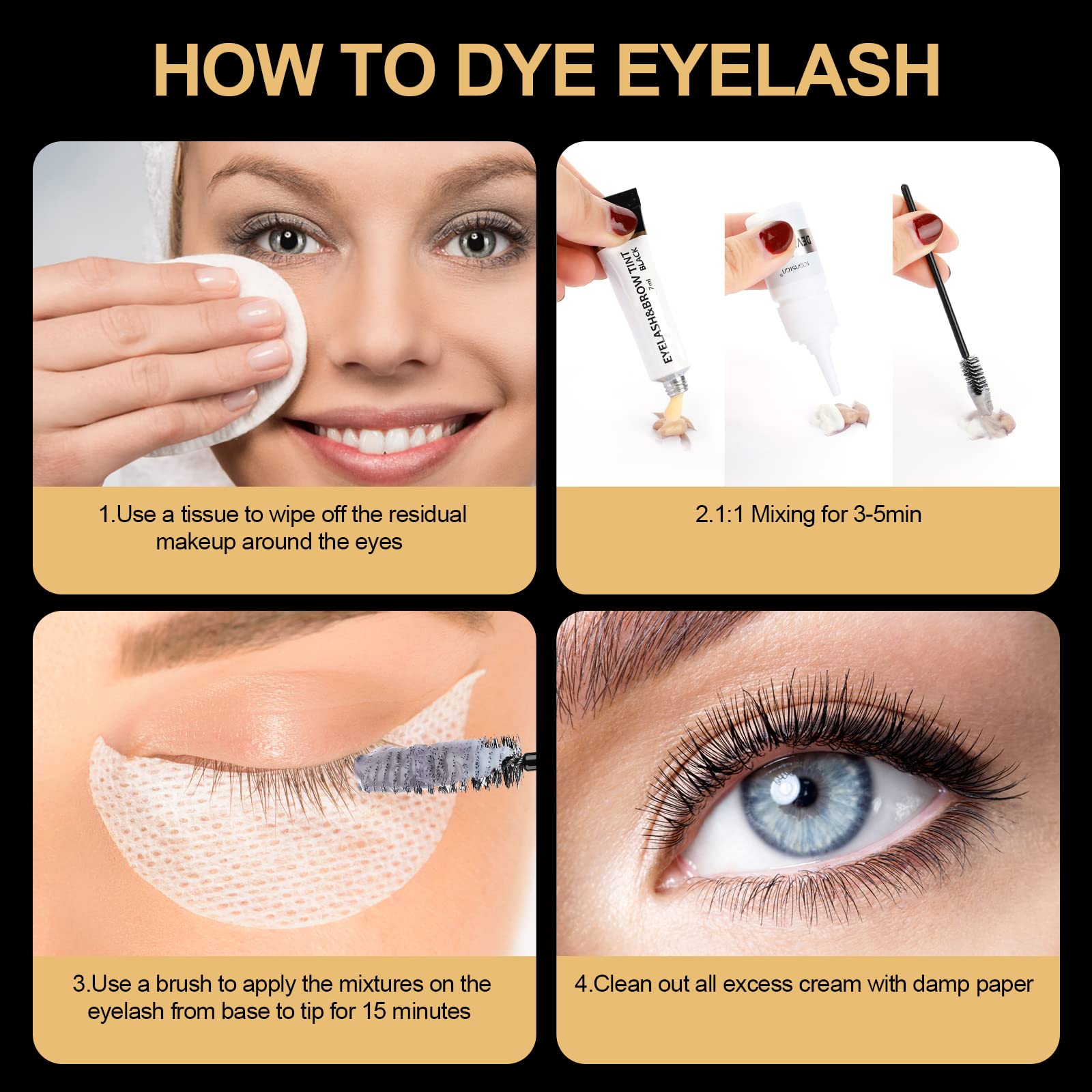 YUOLITA 4 in 1 Lash Lift and Coloring Kit, Lash Lift and Lamination Kit Eyelash & Eyebrow Perm Kit Professional Brow Lamination and Coloring Kit -Brown