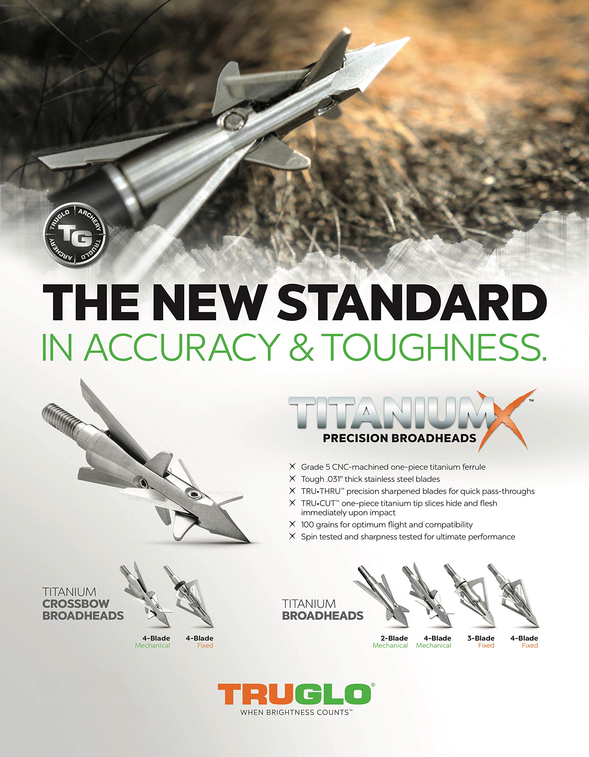 TRUGLO Apex Archery Archery 3-Blade Archery Crossbow Arrow Broadheads, Multi, 32-inch US