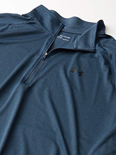 Under Armour Men's Tech 1/2 Zip Long-Sleeve T-Shirt , Mechanic Blue (467)/Black , Large