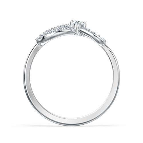SWAROVSKI Infinity Ring, Clear Crystals with Matching Crystal Pavé on a Rhodium Finish Setting with Infinity Detail, Size 8, Part of the Infinity Collection