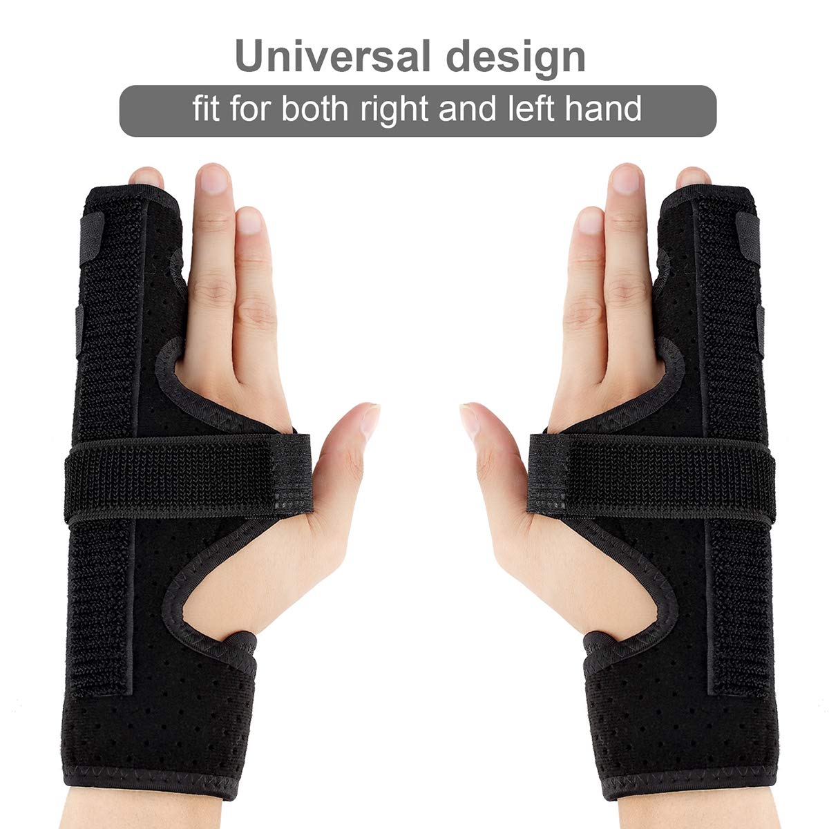 Ultrafun Two Finger Splint Medical Grade Boxer Finger Brace Support Immobilizer Cast for Broken Fingers, Injuries, Arthritis, Trigger Finger, Tendonitis and Pain Relief (Two Fingers-L/XL)