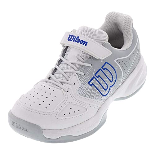 Wilson KAOS Junior Tennis shoes, White/Pearl Blue/Dazzling Blue, 13