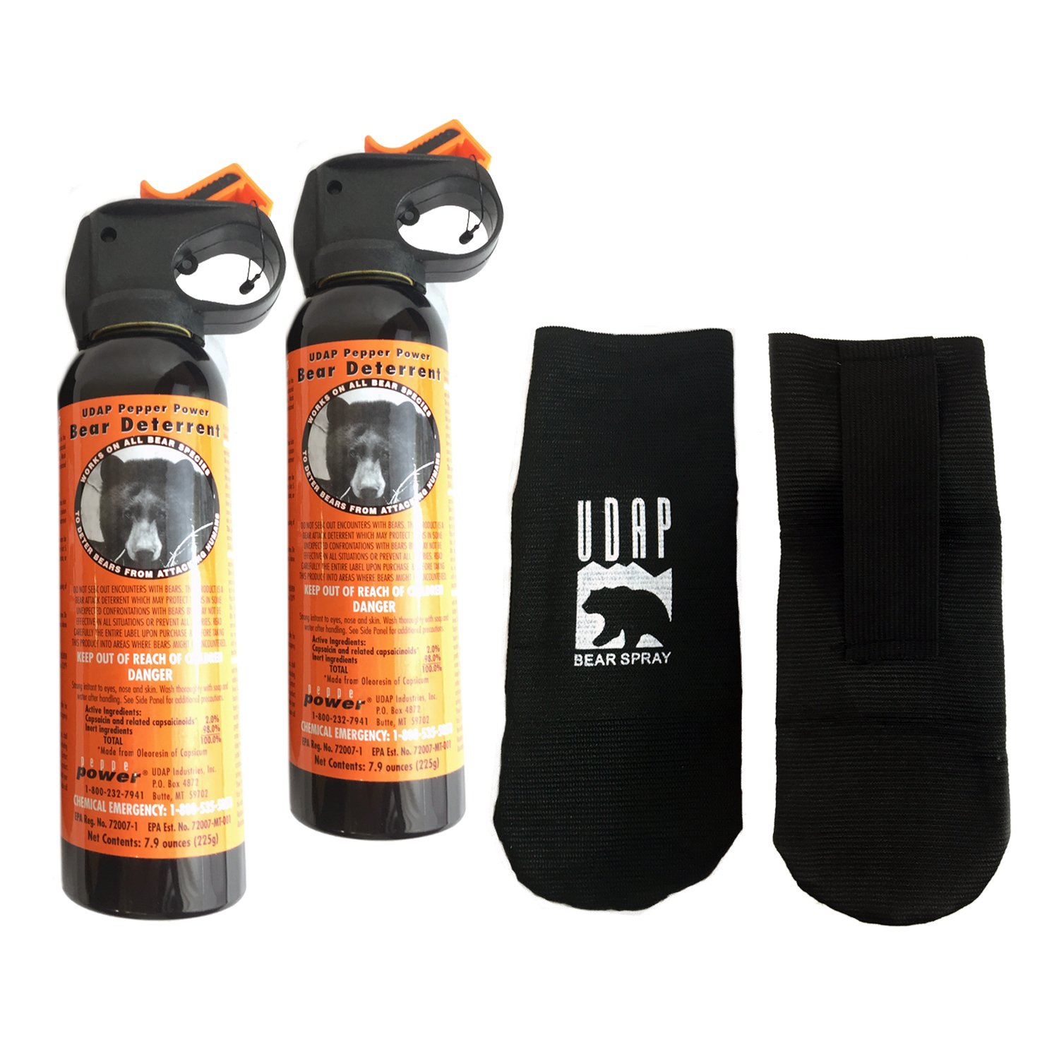 UDAP Pepper Power Bear Spray Self Defense Deterrent with Hip Holster and Belt for Camping, Hiking, Fishing, Powerful Blast Pattern, 30 ft Fog Barrier, Pink Camo, 12PINK, 7.9 oz