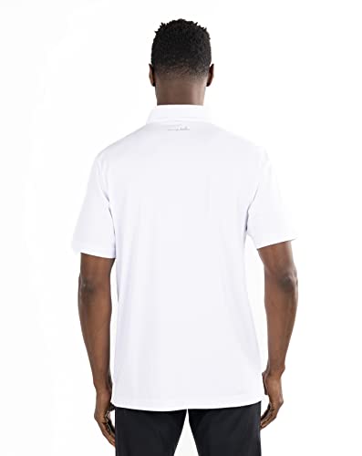 TravisMathew Men's The Ten Year 2.0 Polo, White, Large