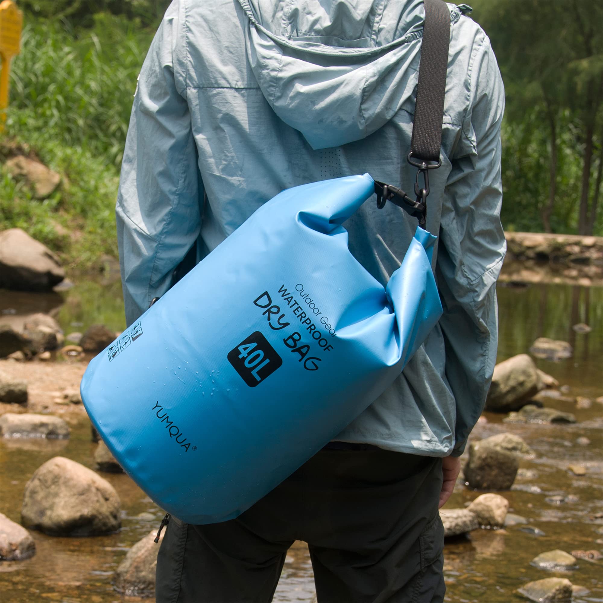 YUMQUA Waterproof Dry Bag Backpack 5L/10L/20L/30L/40L, Roll Top Floating Waterproof Storage Bags for Kayaking, Boating, Swimming, Hiking, Camping and Fishing