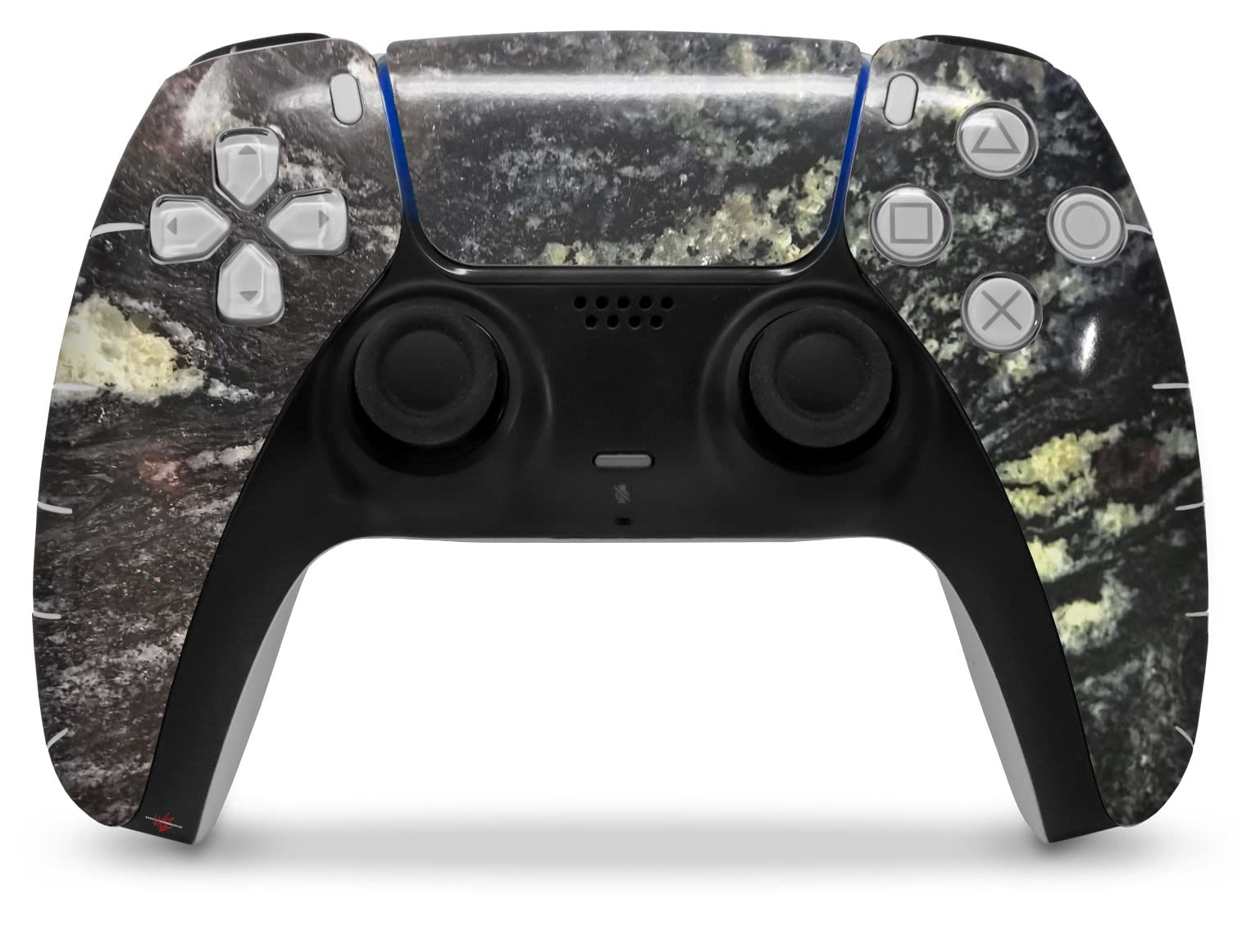 WraptorSkinz Skin Wrap compatible with Sony PS5 DualSense Controller Marble Granite 03 Black (CONTROLLER NOT INCLUDED)