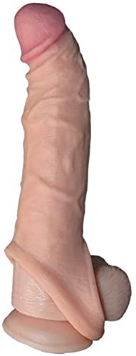 Threaded mace Condom Cock Sleeve Male Condom Adult Lock fine Ring Extended Sleeve Crystal S-leeve (8INCH)