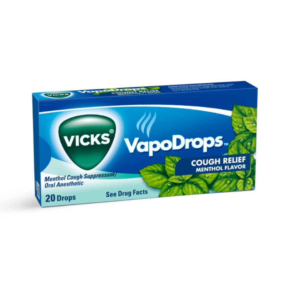 Vicks VapoDrops Menthol Cough Drops (20 Drops) 2-Pack