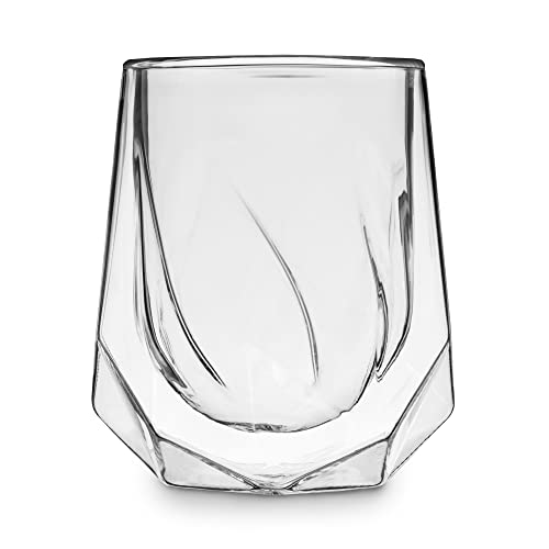 Viski Alchemi Aerating Wine Tasting Tumbler, Double Walled Specialty Clear Glass, Dishwasher Safe, 8 Oz, Set of 1