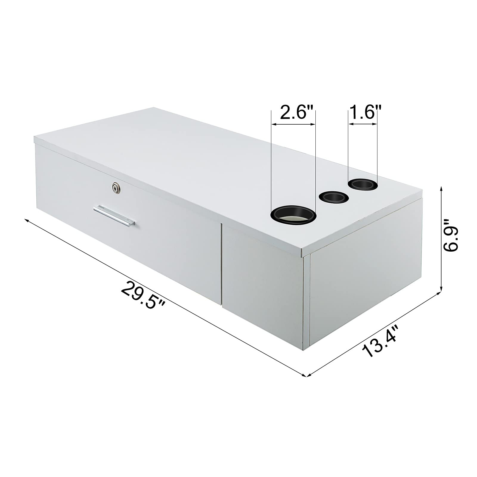 VEVOR White Salon Wall Mount Stations Styling Classic Locking Storage Beauty Salon Spa Equipment Barber Stations