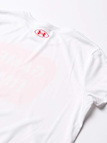 Under Armour Sport Inspired Short Sleeve Tech, White (100)/Cerise, Youth Large