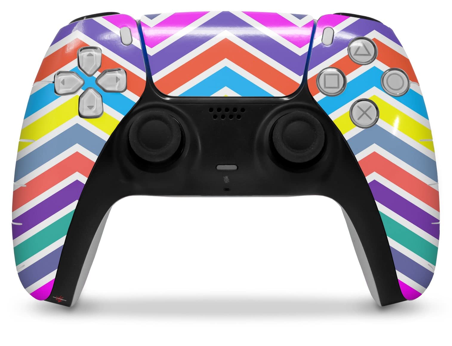 WraptorSkinz Skin Wrap compatible with Sony PS5 DualSense Controller Zig Zag Colors 04 (CONTROLLER NOT INCLUDED)