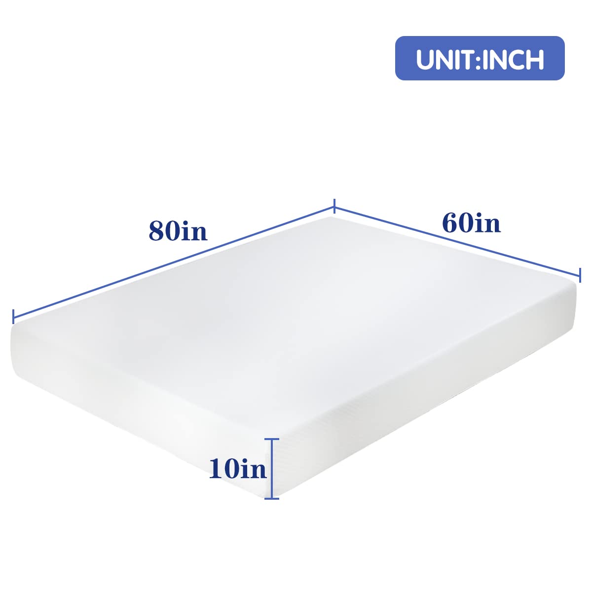 Queen Mattress, 10 Inch Gel Memory Foam Mattress for Cool Sleep & Pressure Relief, Medium Firm RV Daybed Mattress for Kid Adults, Bed-in-a-Box, CertiPUR-US Certified