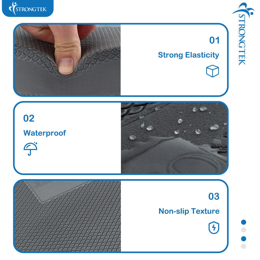 StrongTek Foam Balance Pad with Resistance Bands for Stability, Core Strengthening, Body Toning, and Knee Injury Prevention, Comfortable, Durable, Yoga Mat for Physical Therapy, Suitable for All Ages
