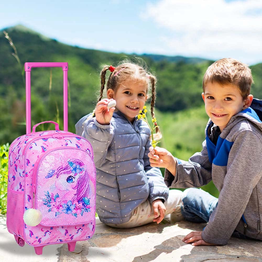 UFNDC Kids Luggage for Girls, Unicorn Suitcase Rolling with Wheels,Travel Carry on for Children Toddler elementary