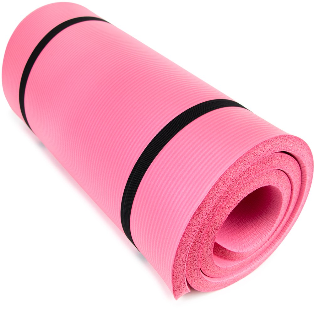 Yoga Cloud 4-pack - 1" Extra Thick Fitness Mats with Shoulder Strap - Soft Non Slip Exercise Pad for Pilates, Stretching, Gym Classes, Home Workout, Camping, Physical Therapy & Joint Relief (Mixed)