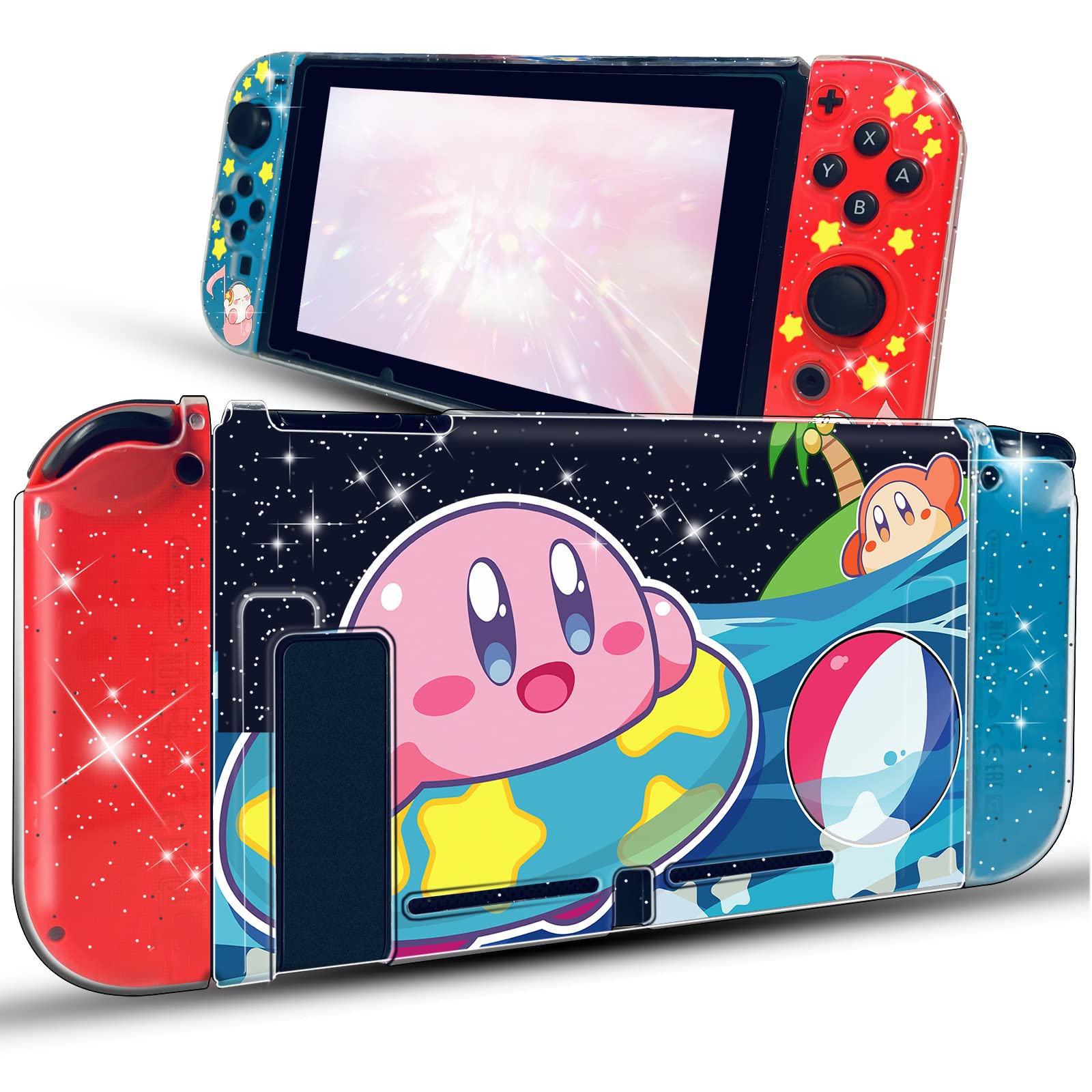 Xcitifun Designed for Nintendo Switch Case Joy-Con Switch Clear Cases [PC+TPU] for Girls Boys Kids Cute Kawaii Cartoon Protective Shell Compatible with Nintendo Switch Controller Cover - Character 1