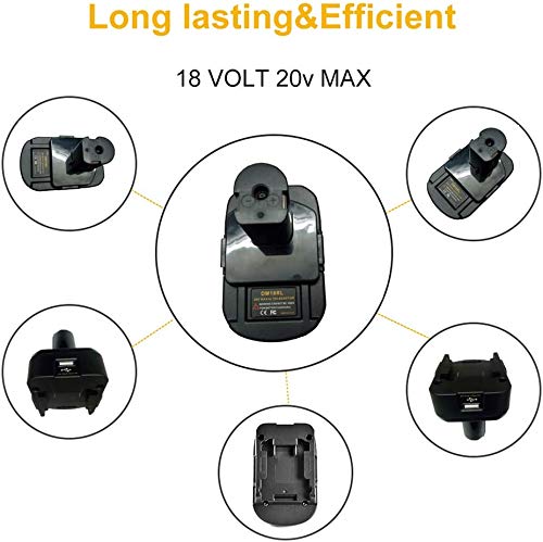 URUN DM18RL Adapter for Dewalt Milwaukee to Ryobi, Adaptor for Milwaukee M18 18V & for Dewalt 20V Battery Convert for Ryobi 18V Power Tools with USB Charging Port