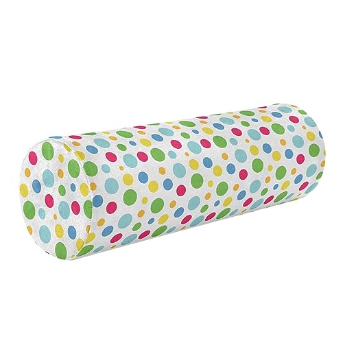 Vnurnrn Colorful Circles Neck Support Pillow Round Neck Roll Bolster Cylinder Pillow Cervical Pillows Knee Pillow for Leg Knee Back Head Support for Study Work Men Women
