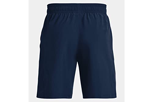 Under Armour Woven Graphic Wordmark Shorts, Academy Blue (408)/White, Medium