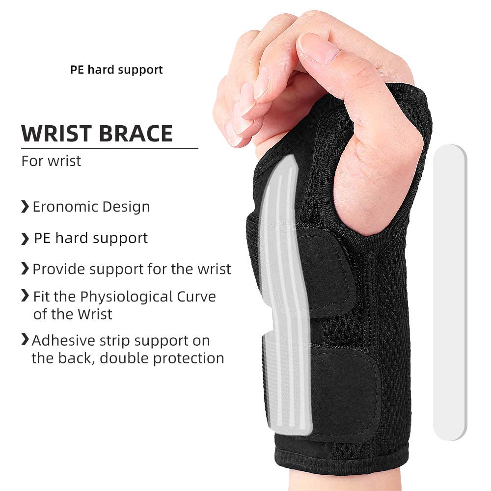 Wrist Brace, Carpal Tunnel Splint Compression Wrist Support Fixator for Relieve Arthritis, Tenosynovitis, Wrist Pain, Sport Sprain (L, single right)