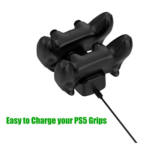 YoYaFe PS5 Controller Charger, Dual USB Type C Charging Station for Playstation 5, IC Protection, Fast Charging, Two Dualsense Charging Station for Playstation 5, PS5 Charging Dock - Black
