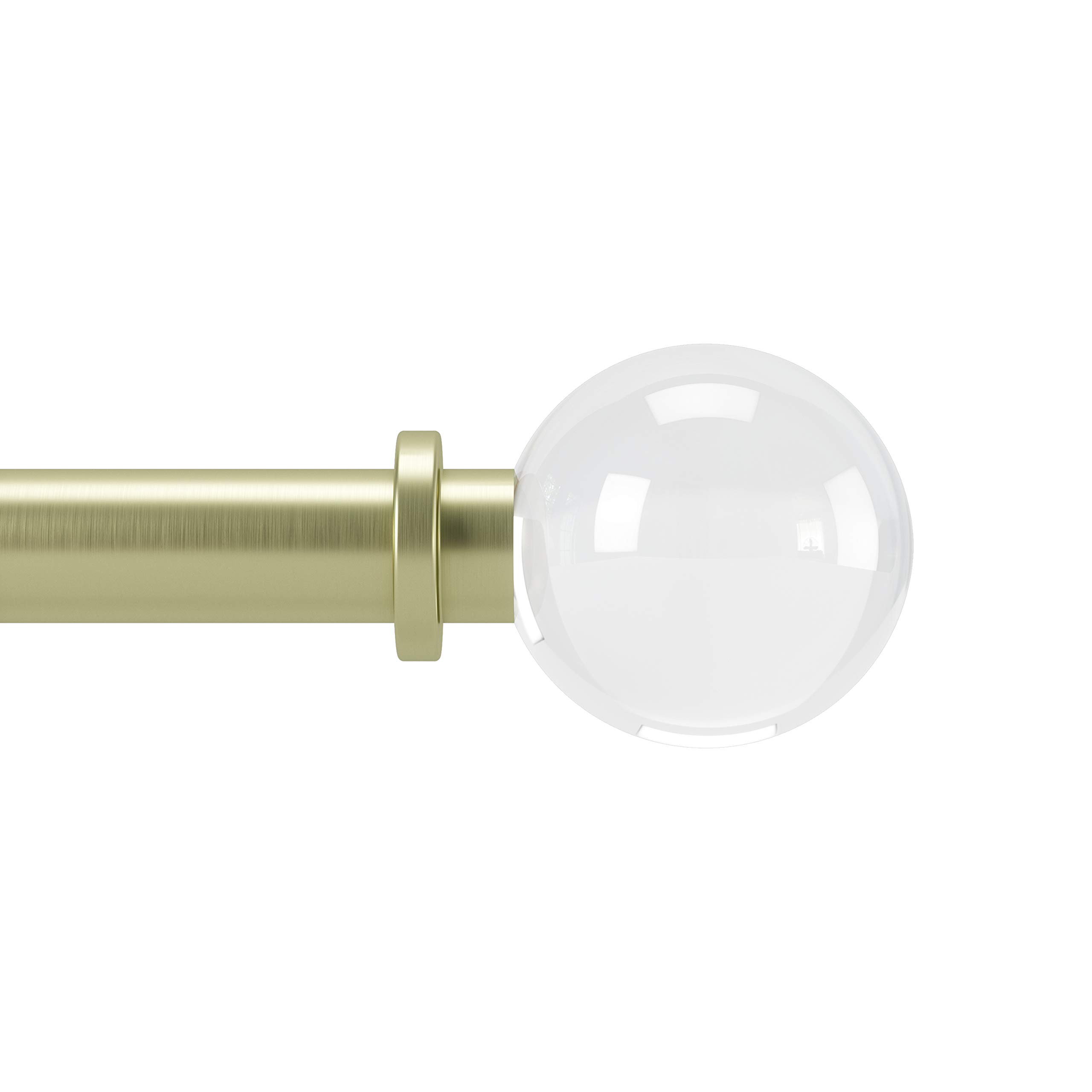 Umbra Leona Modern 1 Curtain Rod, Includes 2 Matching Finials, Brackets & Hardware, 36 to 72-Inch, Brass