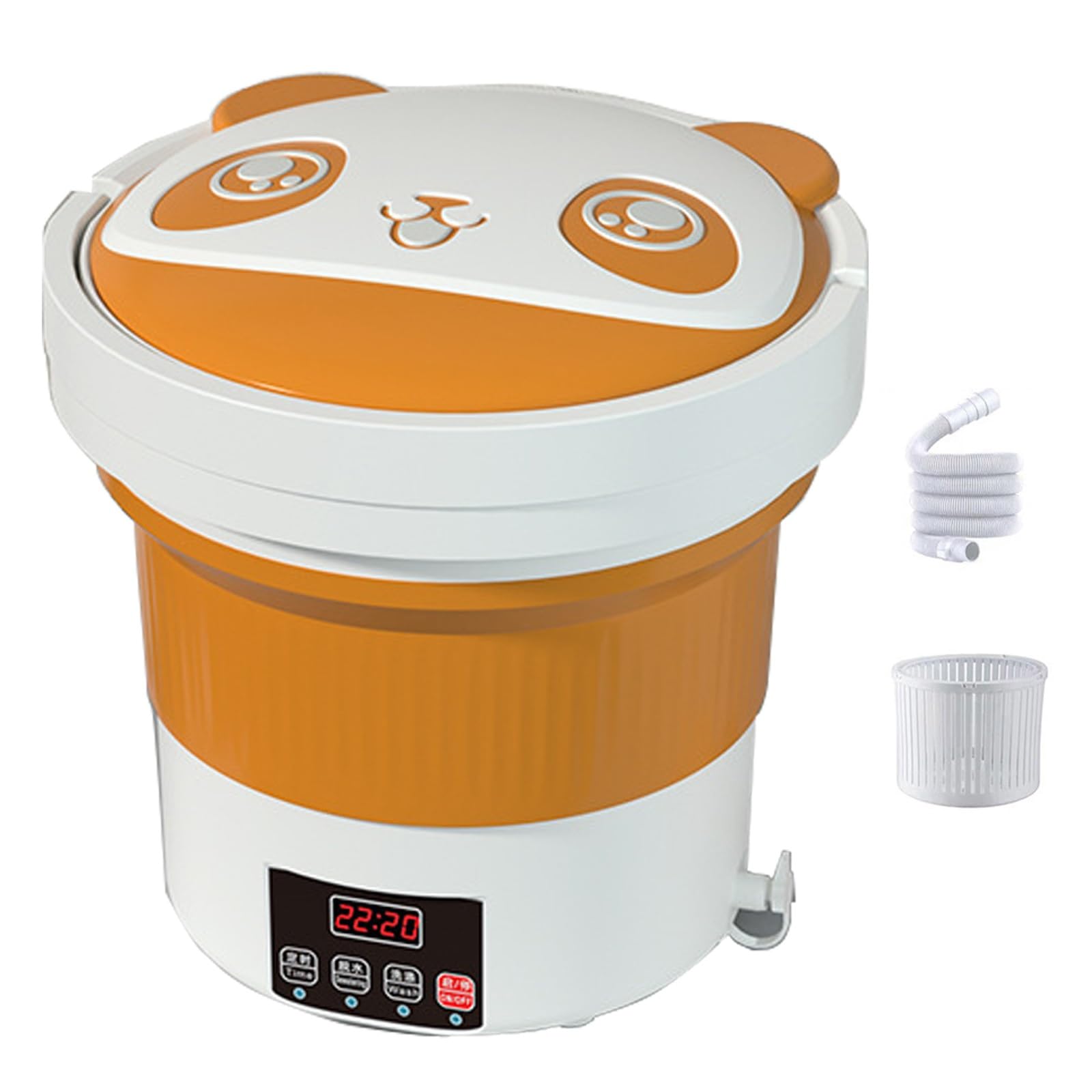 Small Washing Machine Portable Washer Mini Foldable Washing Machine 6.5L Laundry Machine for Baby Clothes, Underwear, Socks, etc (Color : Orange)