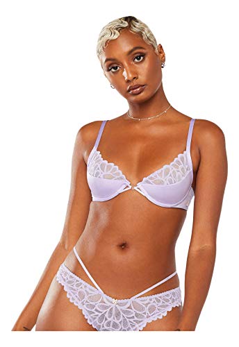 Savage X Fenty, Women's, Missy Savage Not Sorry Half Cup Bra with Lace, Lavender, 32DDD