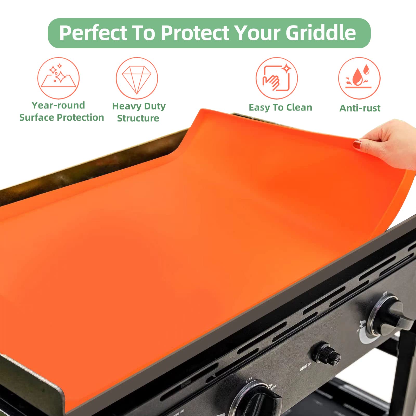 Silicone Griddle Mat for 36 Inch Blackstone Griddle,36" Blackstone Griddle Cover Heavy Duty Food Grade Silicone Mat Top,Protective Grill from Debris, Rodents, Rust