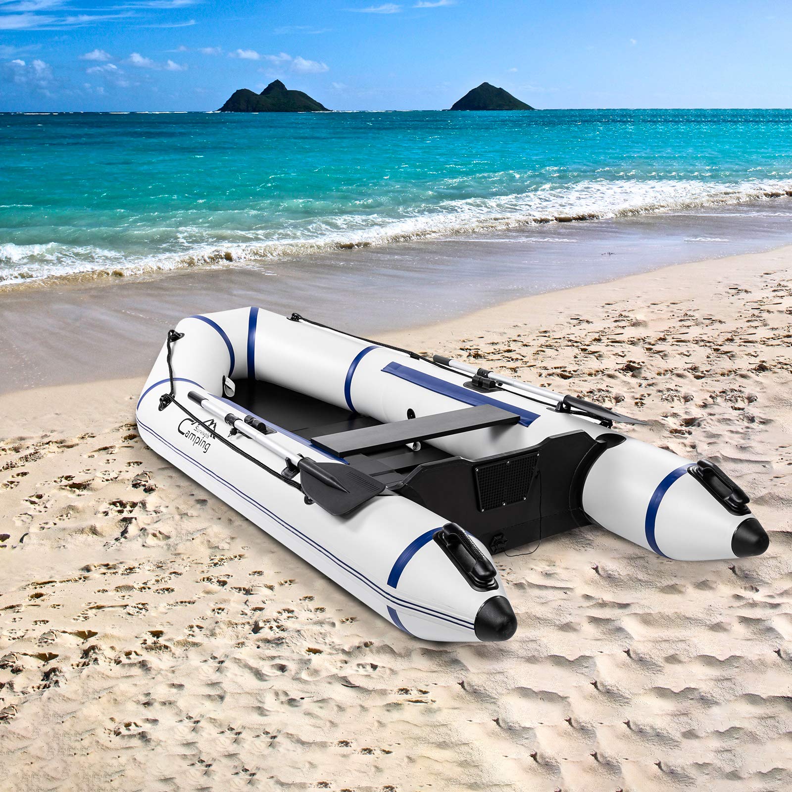 Trlec gt4-ly Durable 7.5ft 180kg Water Adult Assault Boat Off-White