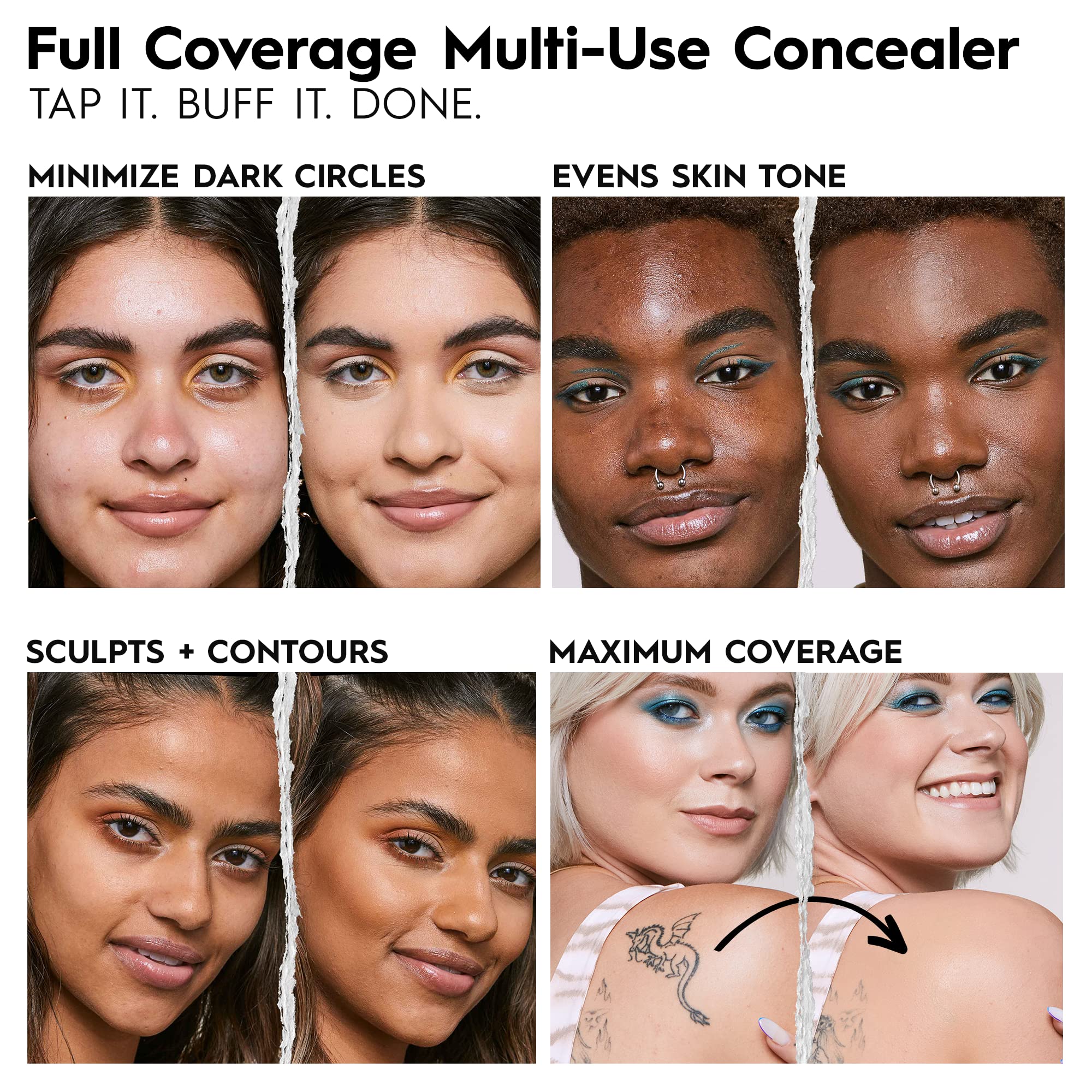 Urban Decay Quickie 24HR Multi-Use Full Coverage Concealer β Waterproof β Dual-Ended with Brush - Hydrating with Vitamin E - Natural Finish - Vegan & Cruelty Free - 20NN, 0.55 Oz