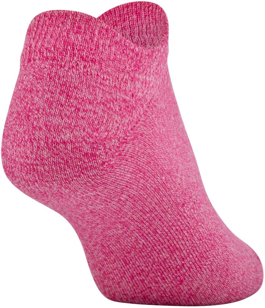 Under Armour Women's Essential 2.0 No Show Socks, 6-Pairs , Exuberant Pink Assorted , Medium