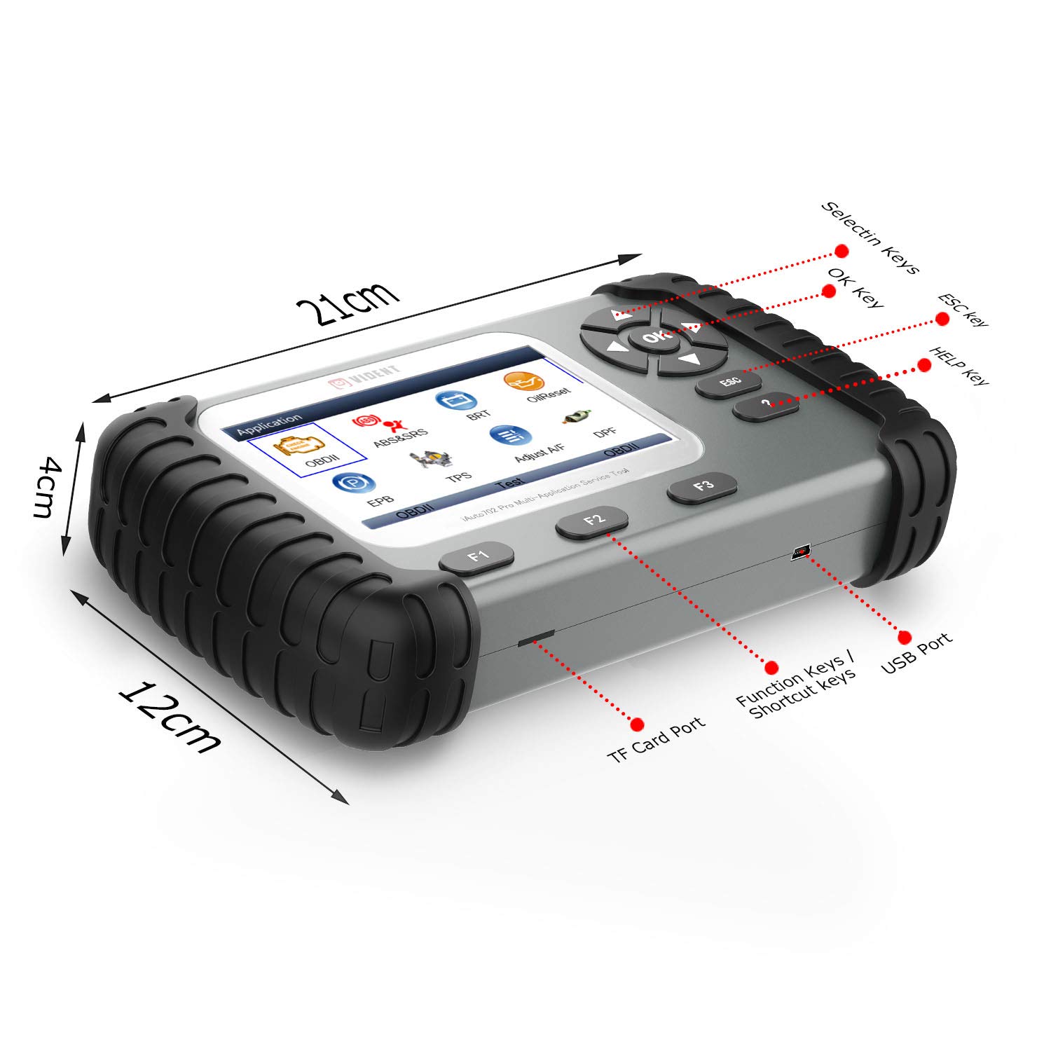 VIDENT iAuto 702 Pro Multi-applicaton Service Diagnostic Tool Support ABS/SRS/EPB/DPF Update to 19 Maintenances 3 Years Free Update Online