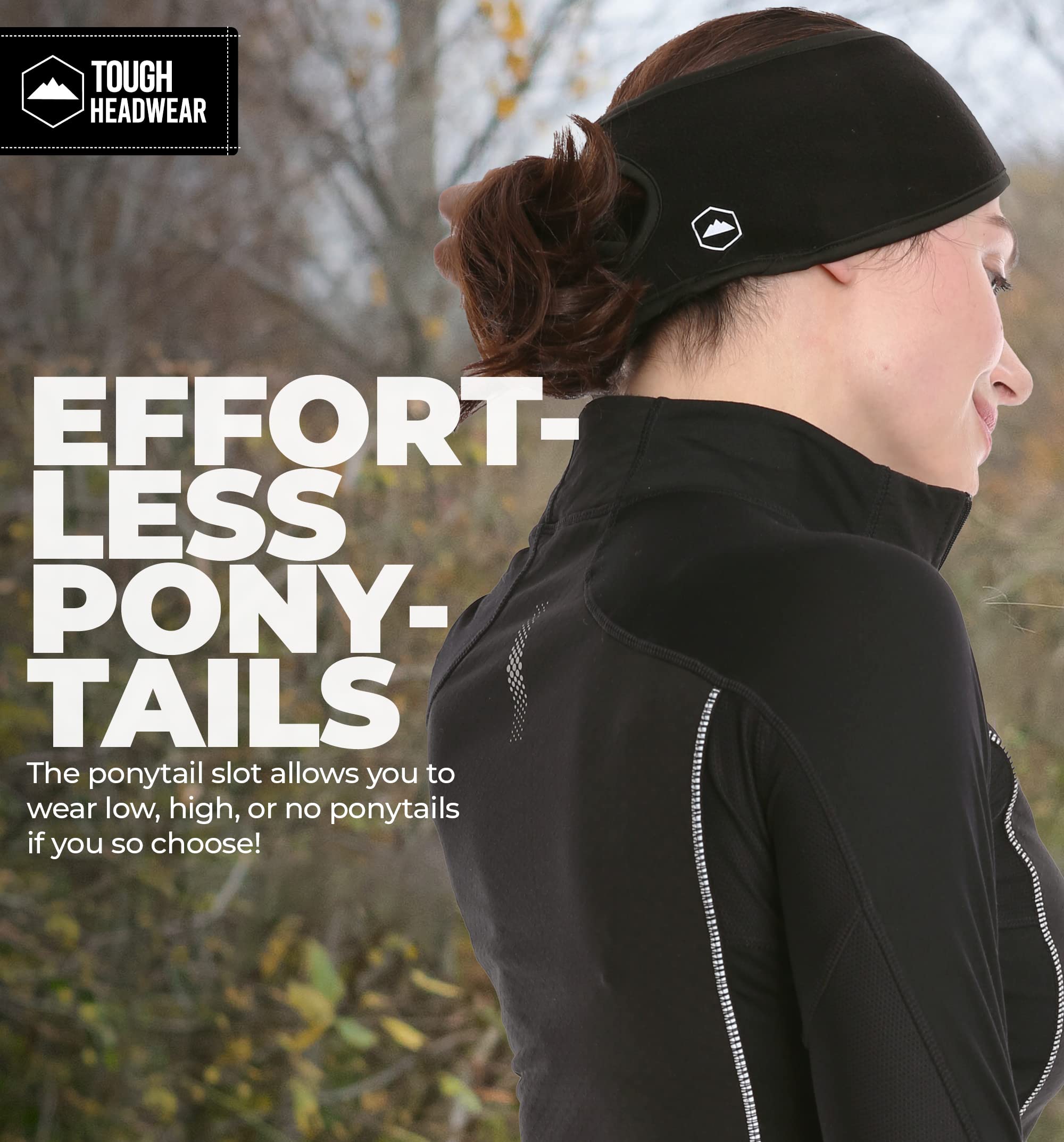 Tough Headwear Ear Warmer Headband - Ear Muffs - Running Winter Headband, Fleece Headband for Men & Women for Cold Weather