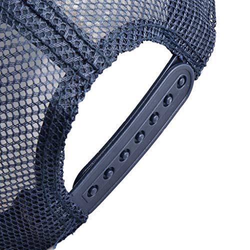 Unisex Animal Mesh Trucker Hat Strapback Square Patch Baseball Caps (One Size, Blue Wolf)