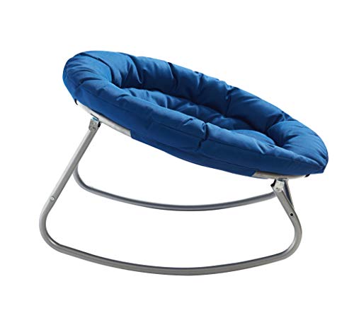 Urban Lifestyle Rocking Saucer Chair,Microfiber, Navy Blue