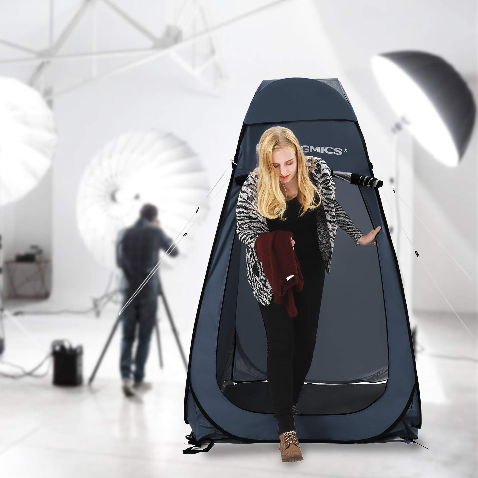 SONGMICS Pop up Tent, Privacy Shelter for Changing Room, Dark Gray + Blue