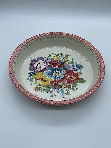 The Pioneer Woman Sweet Romance Pie Plate-Stoneware 9 Inch Pie Pan For Everyday and Holidays Baking