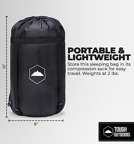 Tough Outdoors Kid Sleeping Bag - Youth Sleeping Bag - Kids Sleeping Bag for Camping - Warm Fall, Spring, Summer Sleeping Bags for Girls Boys - Packable & Compact Sleeping Bag for Teens & Children