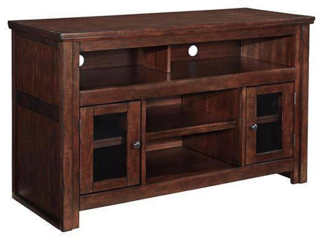 Signature Design by Ashley Harpan Traditional TV Stand Fits TVs up to 58", Adjustable Shelf and 2 Cabinets For Storage, Brown