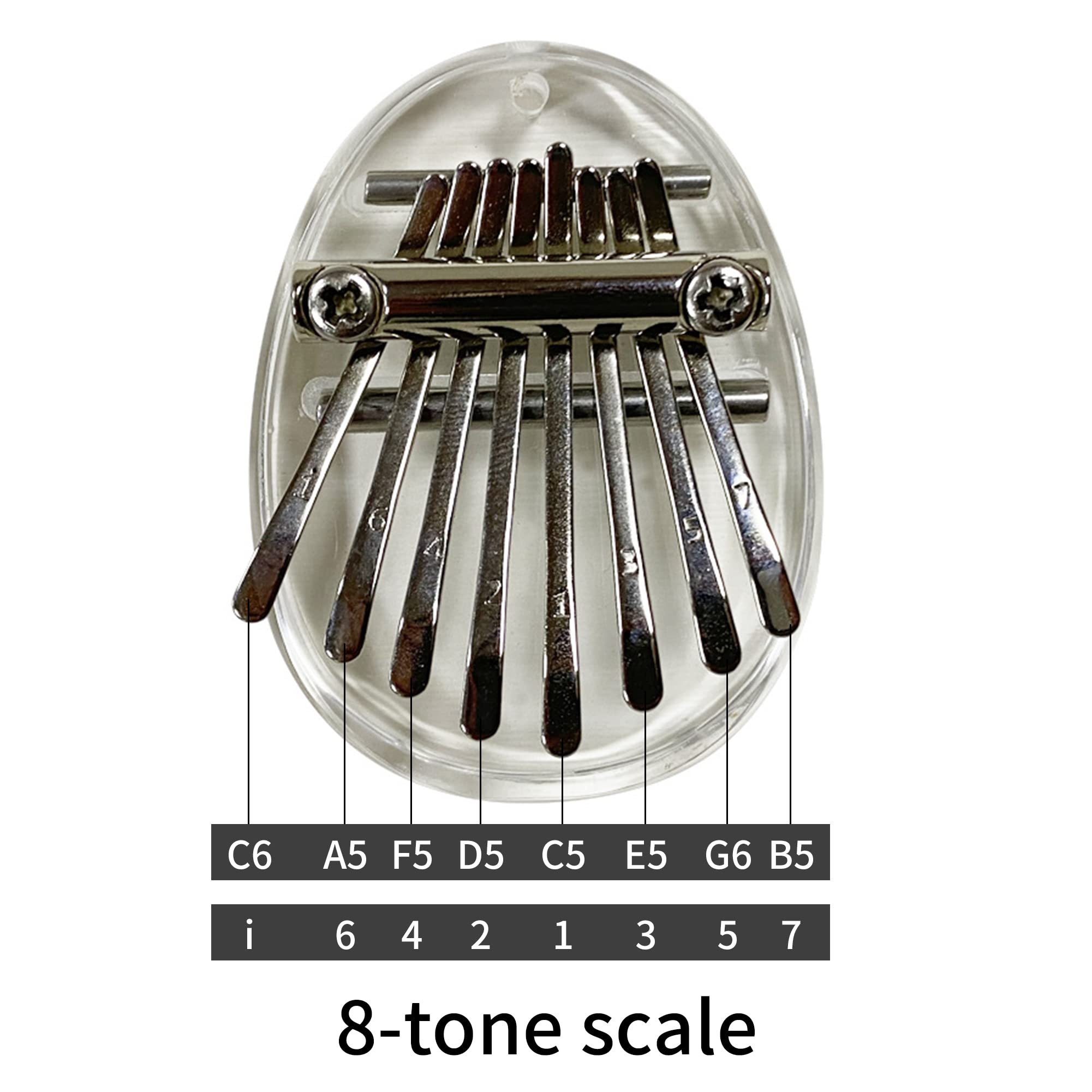 Water Drop Thumb Piano, Transparent 8 Tone Mini Thumb Piano Finger Practice Tool Music Accessories, Acrylic Stress Relief Tool, Kids Adult Beginner Gift