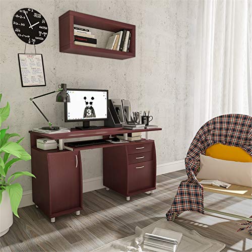 Trent Home Super Storage Computer Office Desk in Chocolate