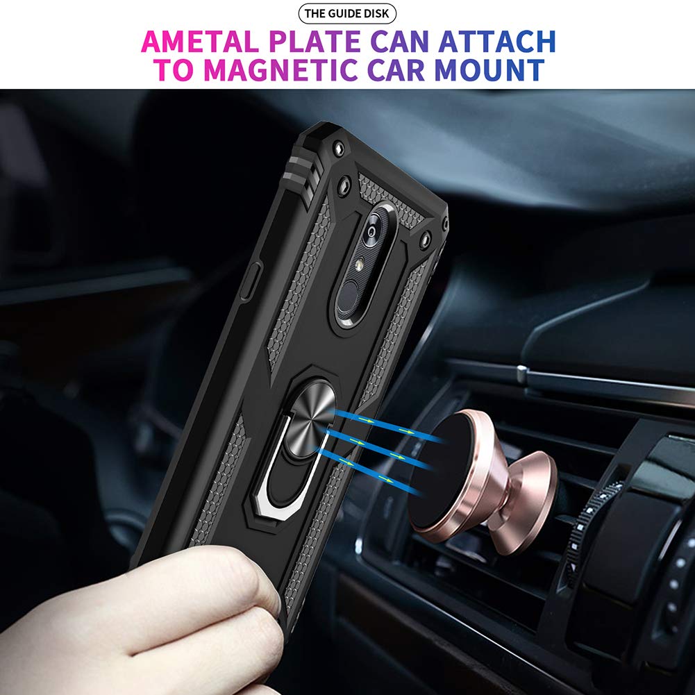 Sfmn Military Case for LG Stylo 5 Case Ultralight, Magnetic, Ring, Military Anti-Fall for LG Stylo 5 Phone Cover (Black)