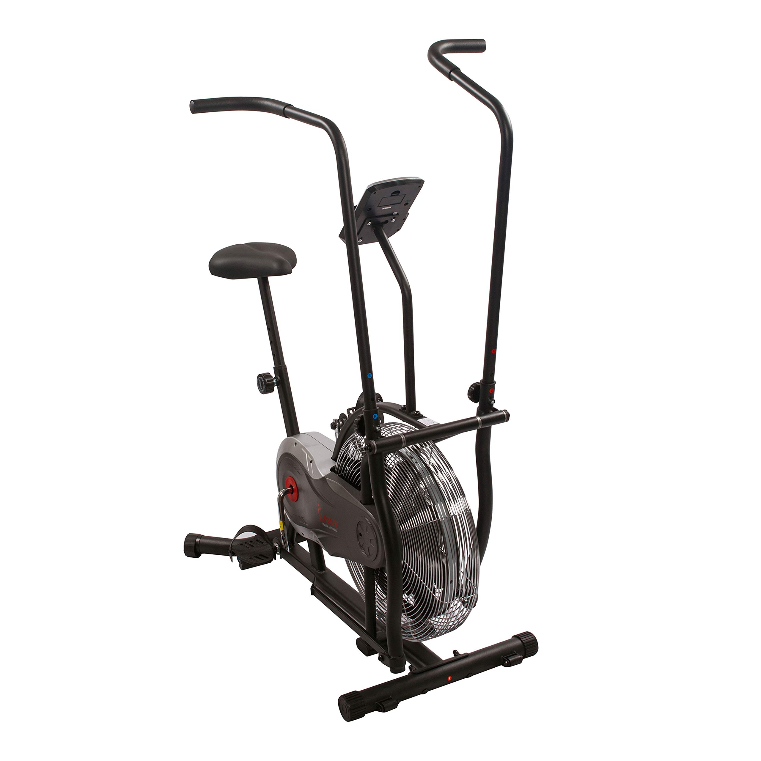 Sunny Health & Fitness Exercise Tornado Fan Air Bike with Bluetooth and Heart Rate Compatibility
